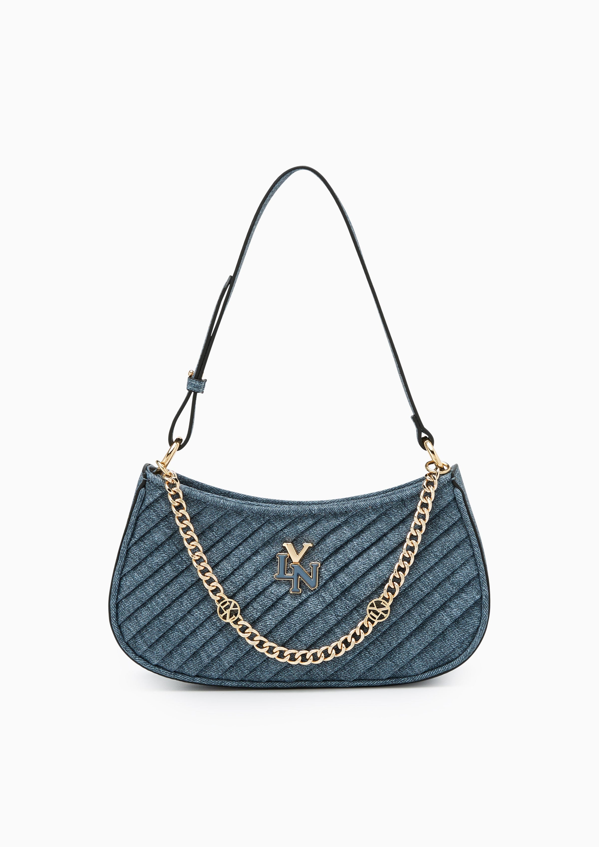 Pleat Brighton Shoulder Bag - Blue Variation 2