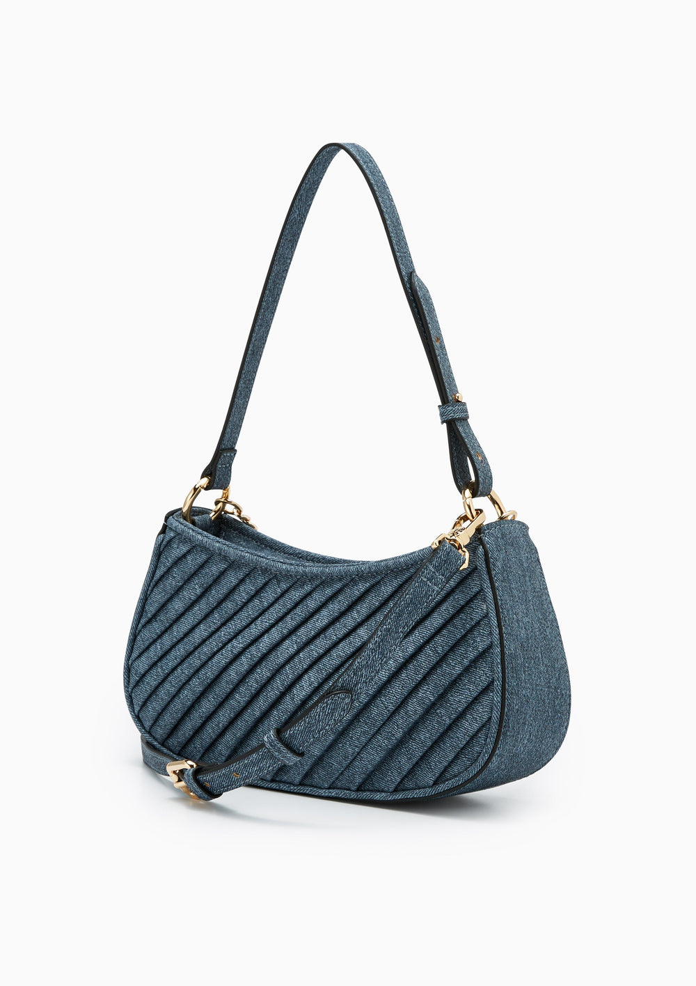 Pleat Brighton Shoulder Bag - Blue Variation 2