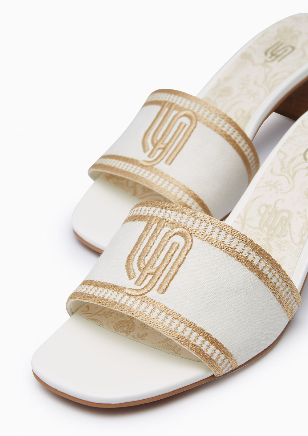 Maiden Mid Stack Infinite Flats And Sandals - Ivory