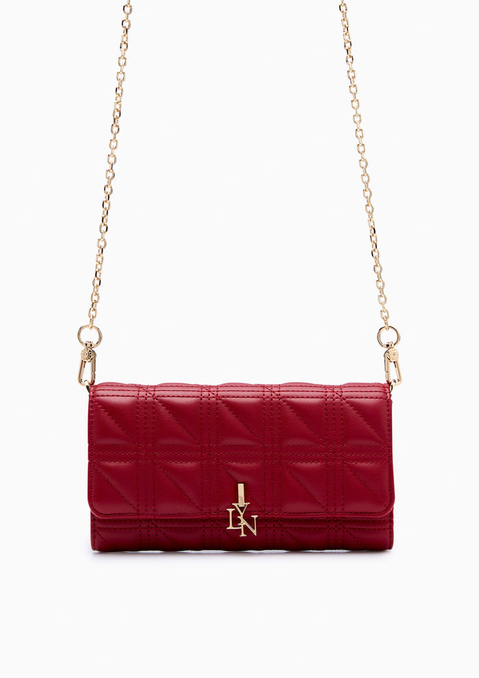 Aurelia Long Wallets On Chain - Dark Red